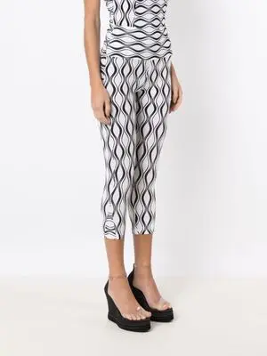 AMIR SLAMA Graphic-print Cropped Leggings