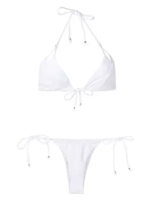 AMIR SLAMA Halterneck Triangle Bikini - White