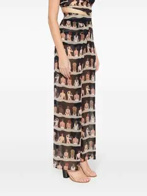 AMIR SLAMA Graphic-print Silk Trousers