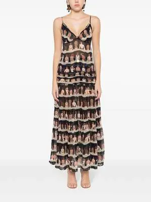 AMIR SLAMA Graphic-print Silk Maxi Dress