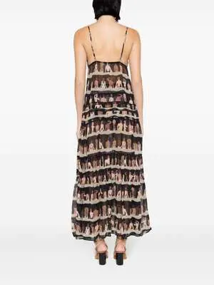 AMIR SLAMA Graphic-print Silk Maxi Dress