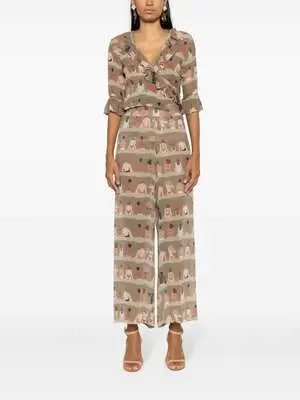 AMIR SLAMA Graphic-print Silk Trousers