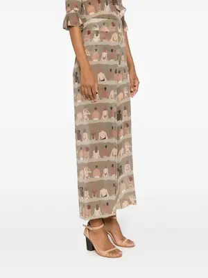 AMIR SLAMA Graphic-print Silk Trousers