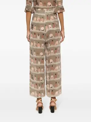 AMIR SLAMA Graphic-print Silk Trousers