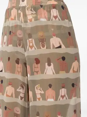 AMIR SLAMA Graphic-print Silk Trousers