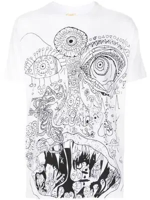 AMIR SLAMA Graphic Print T-shirt - White
