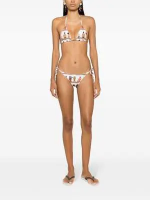 AMIR SLAMA Graphic-print Halterneck Bikini