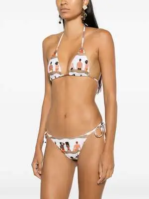AMIR SLAMA Graphic-print Halterneck Bikini