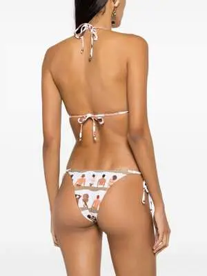 AMIR SLAMA Graphic-print Halterneck Bikini
