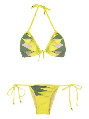 AMIR SLAMA Cut-out Triangle Bikini - Green