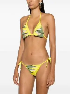 AMIR SLAMA Cut-out Triangle Bikini - Green