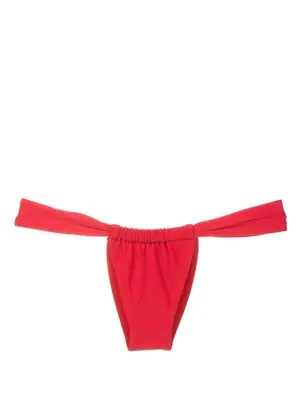 AMIR SLAMA Amir Slama Gathered Low-Rise Bikini Bottom Red
