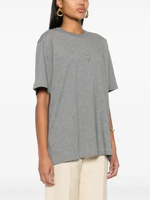 BY MALENE BIRGER Fayeh Logo-embroidered T-shirt - Grey