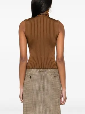 Marni High-neck Ribbed Sleeveless Cropped Top