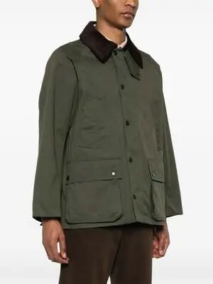 Barbour Bedale Jacket With Contrasting Collar - Green