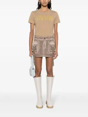 Versace Logo-print T-shirt - Neutrals
