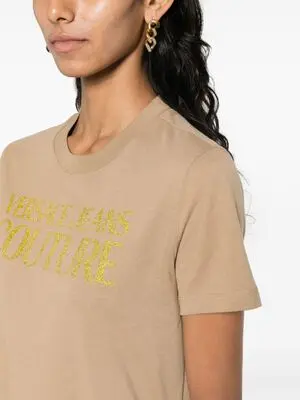 Versace Logo-print T-shirt - Neutrals