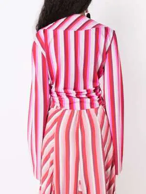 AMIR SLAMA Stripe-print Crop Top