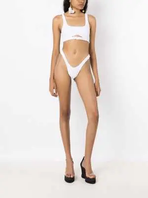 AMIR SLAMA Woven-design Cut-out Bikini