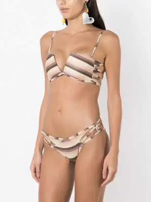 AMIR SLAMA Stripe-print Strappy Bikini