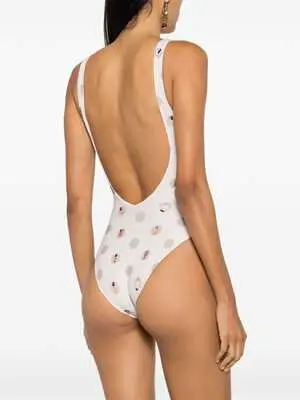 AMIR SLAMA Graphic-print Cut-out One-piece Swimsuit