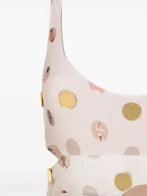 AMIR SLAMA Graphic-print Cut-out One-piece Swimsuit