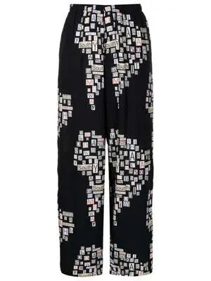 AMIR SLAMA Text-print Trousers