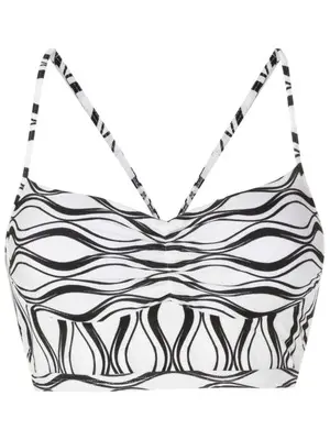 AMIR SLAMA GYM Wave-print Crop Top