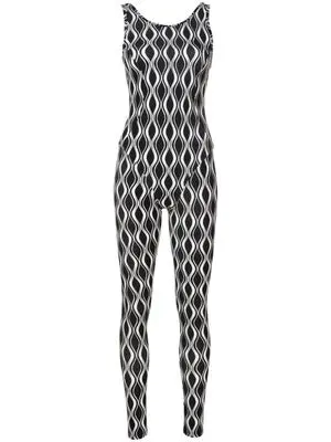AMIR SLAMA GYM Graphic-print Jumpsuit - Black