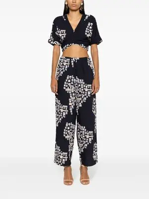 AMIR SLAMA Graphic-print Cropped Top