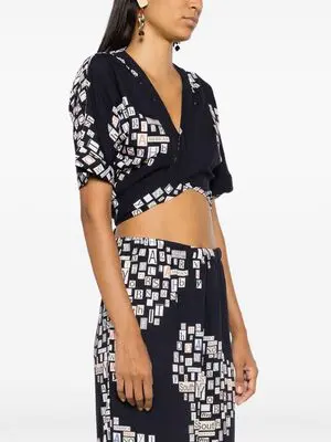 AMIR SLAMA Graphic-print Cropped Top