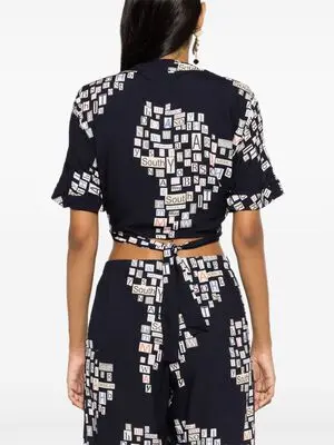 AMIR SLAMA Graphic-print Cropped Top