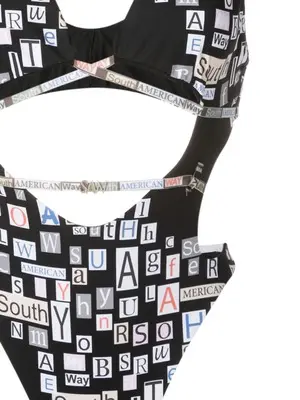 AMIR SLAMA Text-print Swimsuit