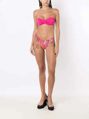 AMIR SLAMA Twist-detail Strapless Bikini Top - Pink