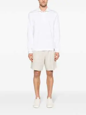 DRUMOHR Long-sleeve Jersey Polo Shirt - White