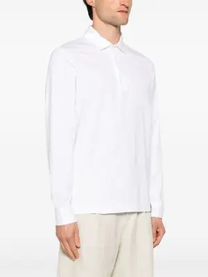 DRUMOHR Long-sleeve Jersey Polo Shirt - White