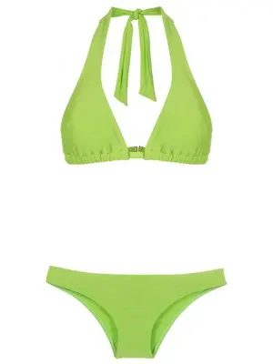 AMIR SLAMA Halterneck Triangle Bikini - Green