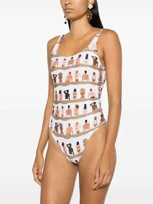 AMIR SLAMA Graphic-print One-piece Swimsuit