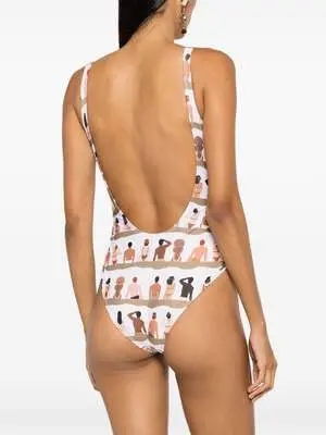 AMIR SLAMA Graphic-print One-piece Swimsuit