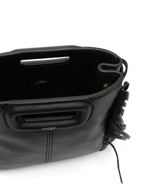 Maje Mini Tote Bag With Fringe Detail - Black