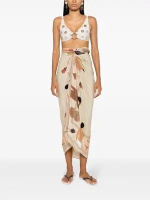 AMIR SLAMA Graphic-print Silk Cover-up