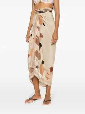 AMIR SLAMA Graphic-print Silk Cover-up