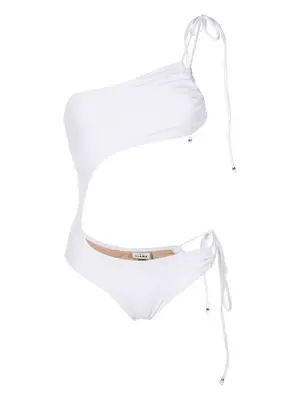 AMIR SLAMA Cut-out One-shoulder Swimsuit - White