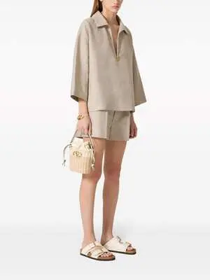 Valentino Garavani Linen Canvas Bermuda Shorts - Neutrals