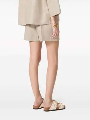 Valentino Garavani Linen Canvas Bermuda Shorts - Neutrals
