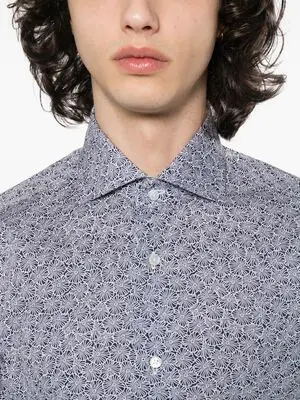 BARBA NAPOLI Floral-print Cotton Shirt