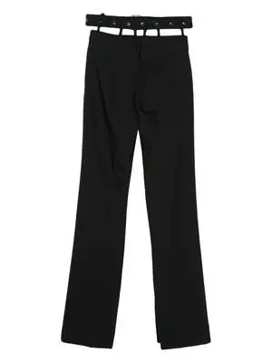 Rokh Belted Straight Trousers - Black