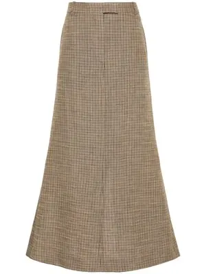 Acne Studios Checked Maxi Skirt - Brown