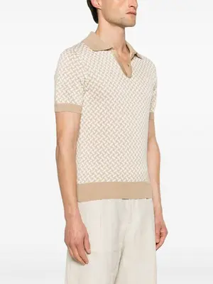 DRUMOHR Intarsia-knit Polo Jumper - Neutrals