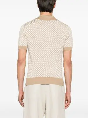 DRUMOHR Intarsia-knit Polo Jumper - Neutrals